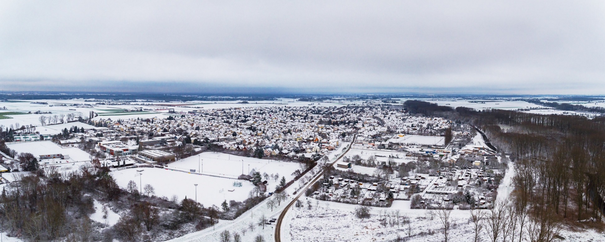 Luftbild Trebur im Schnee - VONGANZOBEN Luftbildfotografie | Der ...